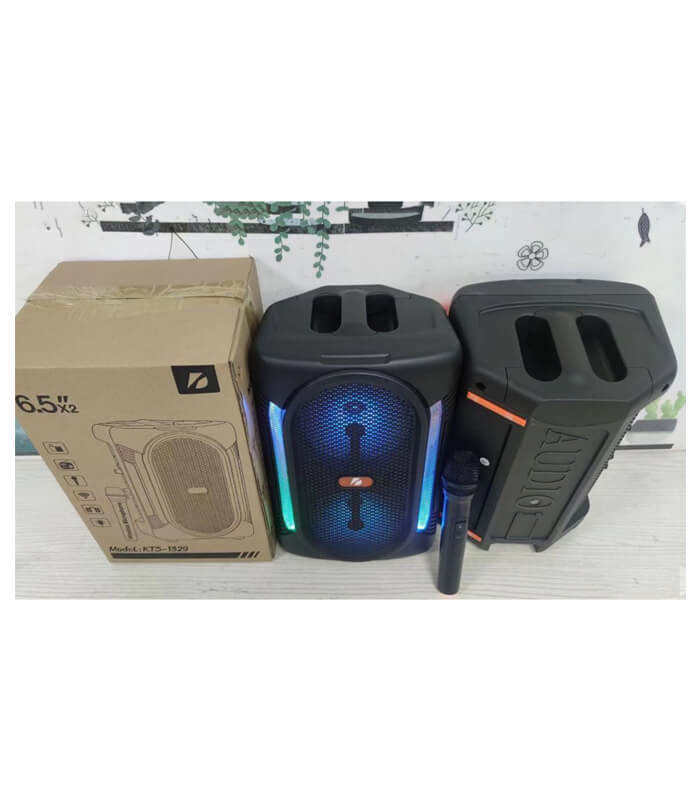 اسپیکر 13 اینچ بلوتوثی قابل حمل به همراه میکروفون بیسیم مدل KTS-1329 ...